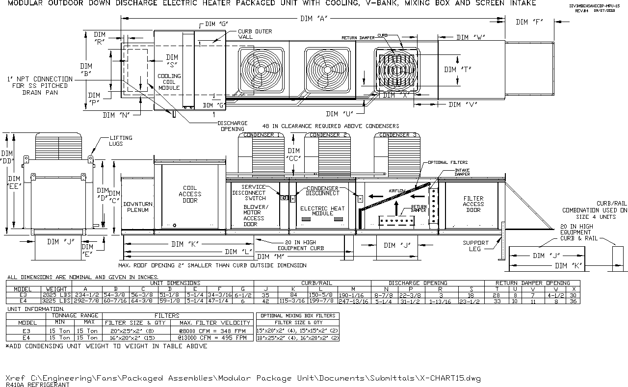 Modular Packaged Unit Submittal Drawing