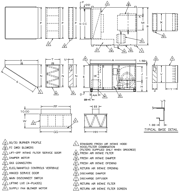 TTH-M 18M to 36M -- Arrangement H1 Horizontal Discharge